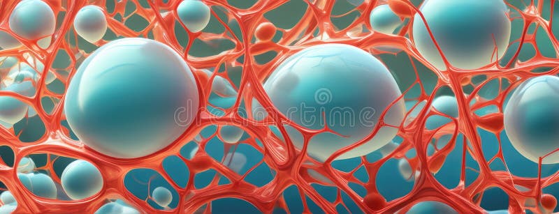 Abstract Organic Cell Structure with Textured Spheres and Network Stock ...