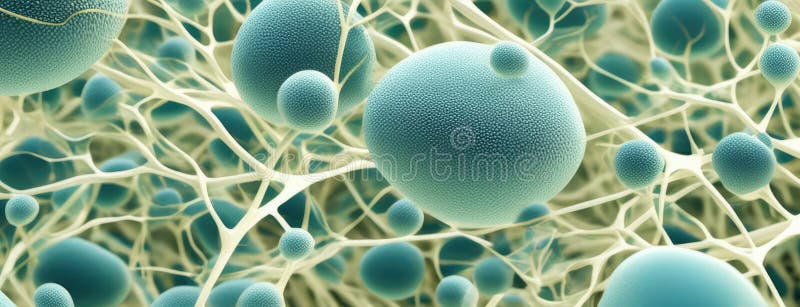 Abstract Organic Cell Structure with Textured Spheres and Network Stock ...