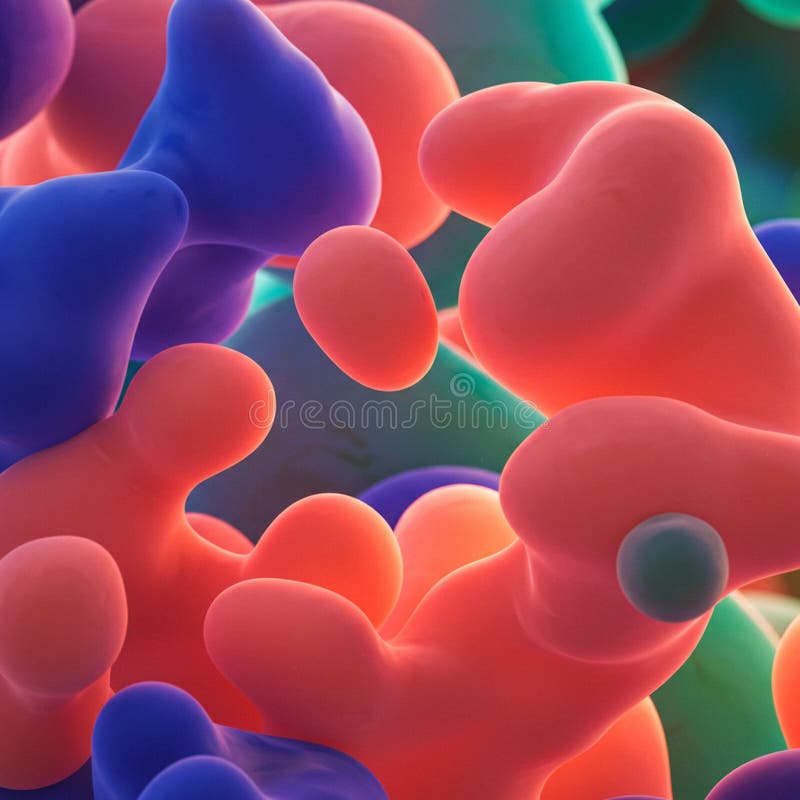 Abstract Organic Forms in a Digital Image, Featuring Smooth, Blob-like ...