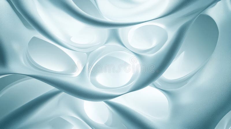 Organic Shapes with Glowing Translucent Elements Reflecting Light in a ...