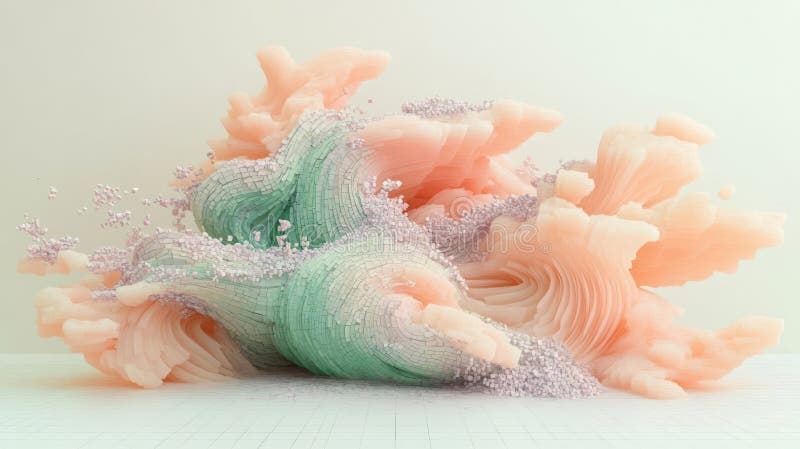 Abstract Organic Forms with Soft Colors and Flowing Textures ...