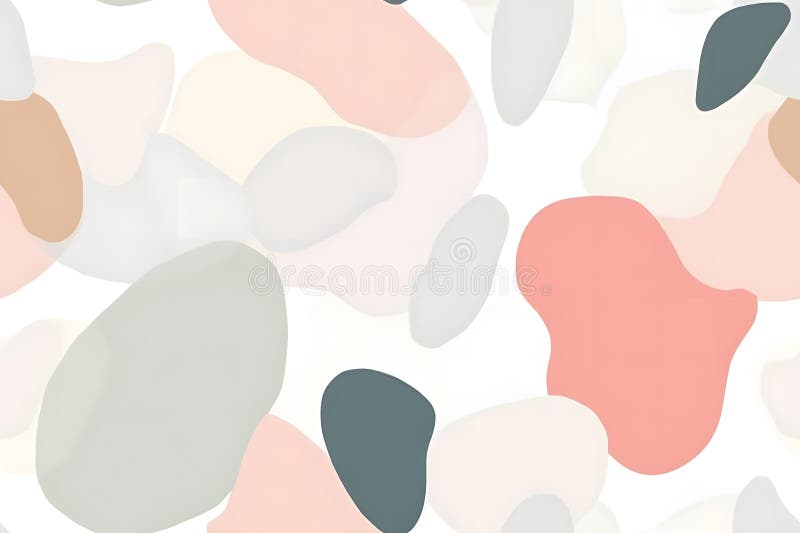 Abstract Organic Forms: Soft Pastel Overlaps on a Crisp White ...