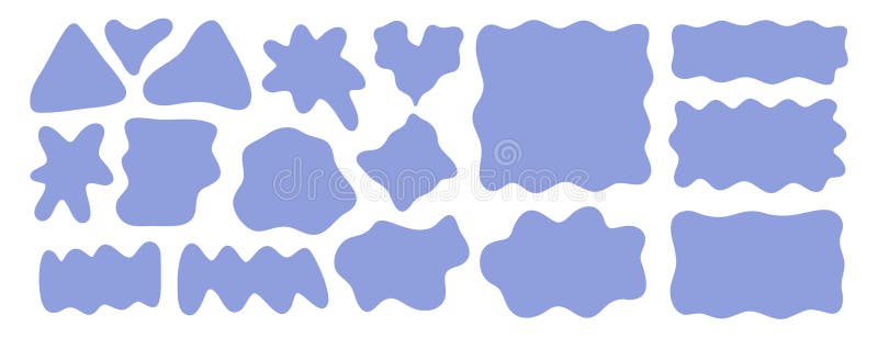 Abstract Organic Liquid Shapes. Irregular Fluid Flat Shapes. Random ...