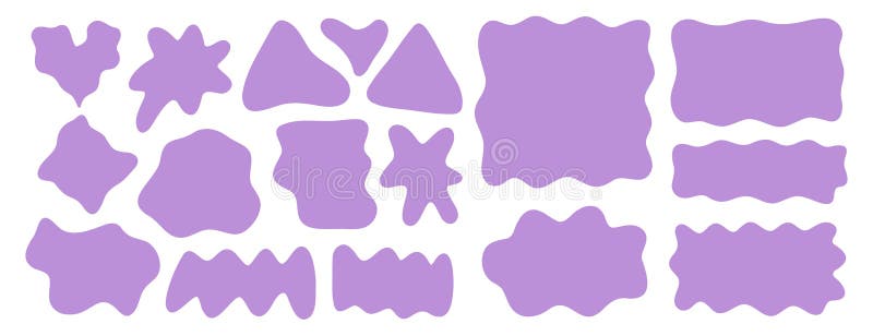 Abstract Organic Liquid Shapes. Irregular Fluid Flat Shapes. Random ...