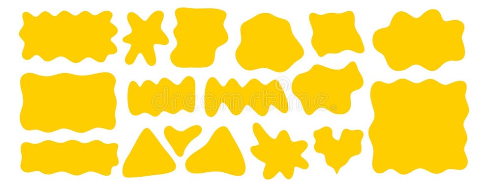 Abstract Organic Liquid Shapes. Irregular Fluid Flat Shapes. Random ...