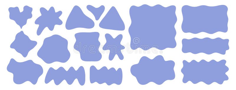 Abstract Organic Liquid Shapes. Irregular Fluid Flat Shapes. Random ...