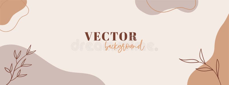Abstract Organic Long Vector Banner Template. Minimal Background in ...