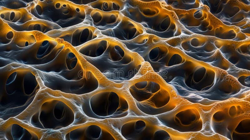 Abstract Organic Microstructure Close-up in Orange and Black Tones ...