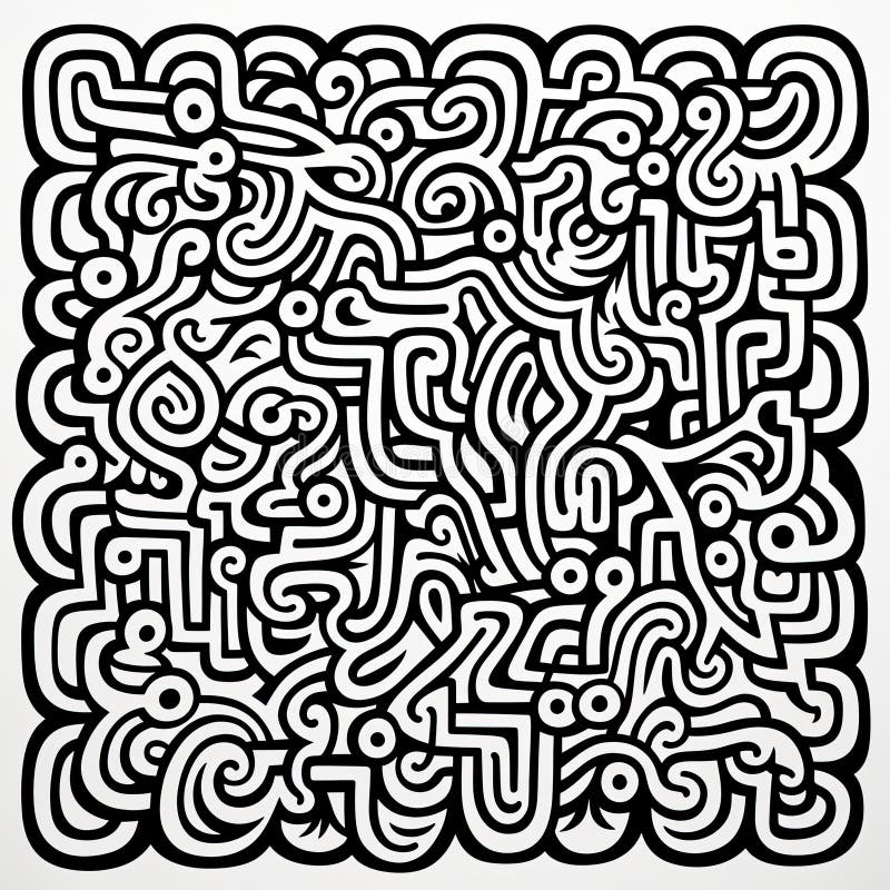Abstract Organic Pattern of Square Free Form in the Form of a Maze ...