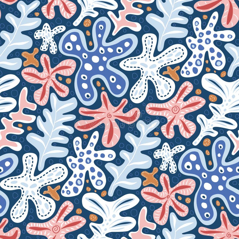 Abstract Organic Seamless Pattern. Boho Style Endless Background. Folk ...