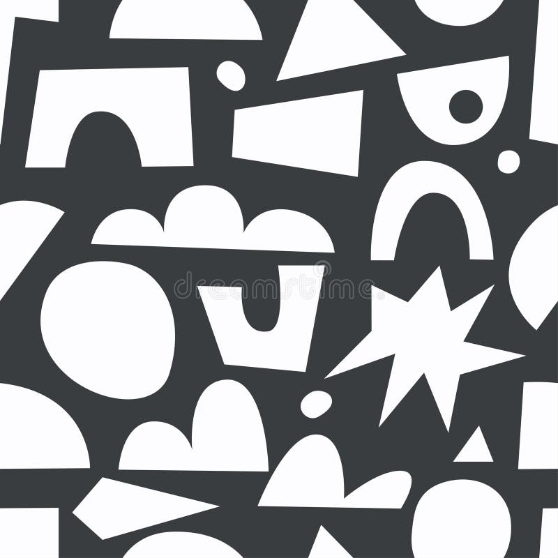 Abstract Organic Shape Art Seamless Pattern Stock Vector - Illustration ...