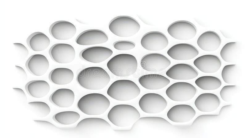 Abstract Organic Shape with Rounded Openings and White Background for ...