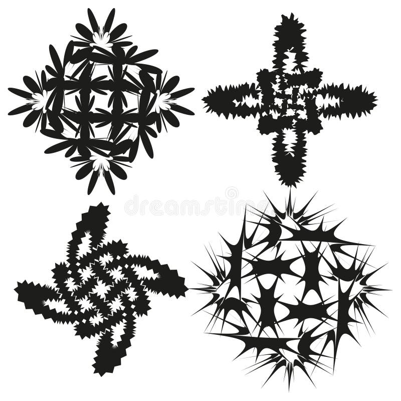 Abstract Organic Shapes. Decorative Symmetry Patterns. Dynamic Vector ...