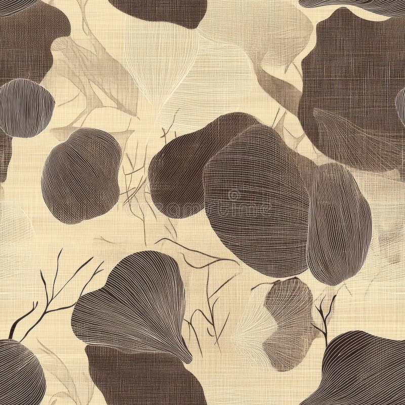 Abstract Organic Shapes and Lines on Neutral Background Design Stock ...