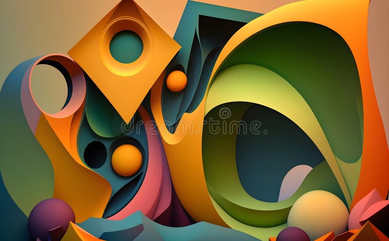 Abstract Organic Shapes Range Bright Colors Generative Ai Stock Photos ...