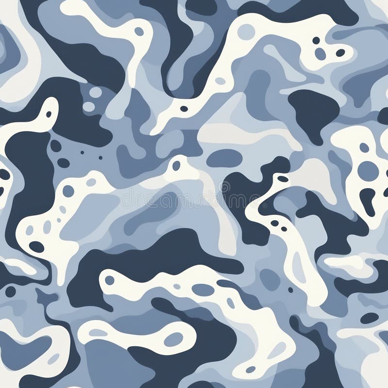 Abstract Organic Shapes in a Seamless Arctic Camouflage Pattern AI ...