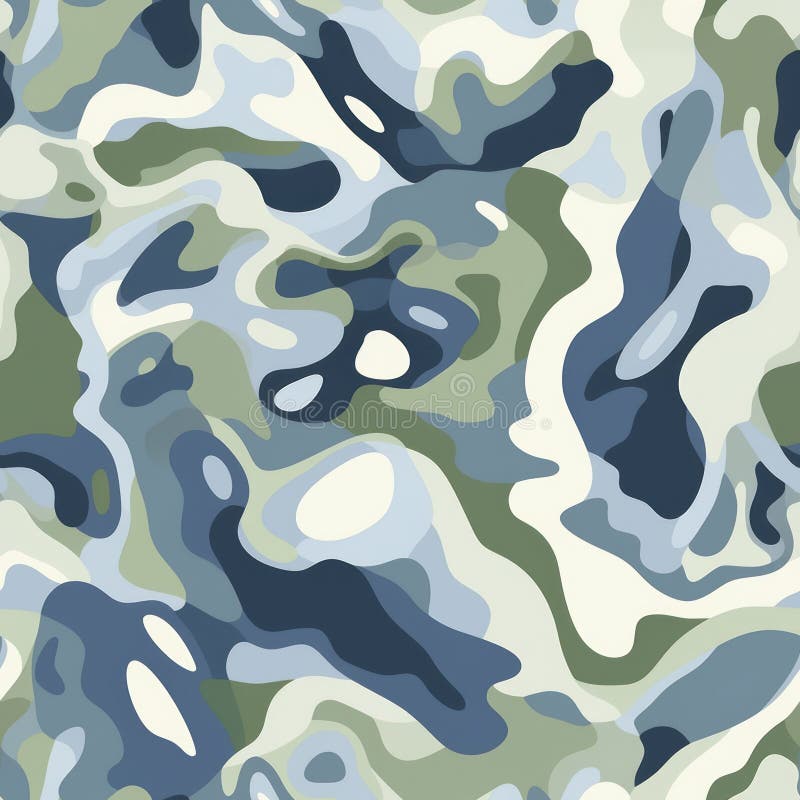 Abstract Organic Shapes in a Seamless Arctic Camouflage Pattern AI ...