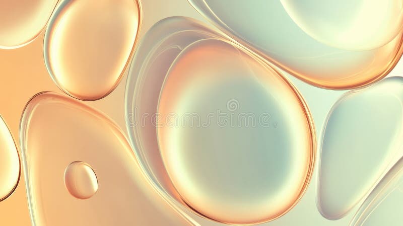 Organic Shapes with Glowing Effects Resemble Water Droplets in a Soft ...