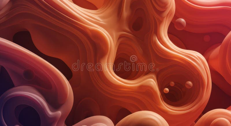 Abstract Organic Shapes in Warm Tones with Smooth Texture and Flowing ...