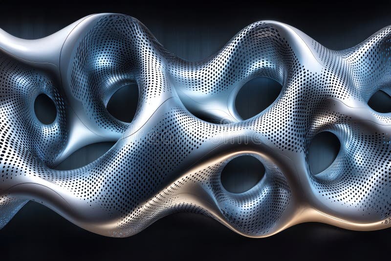 An Abstract Organic Structure Featuring Flowing Shapes, Intricate Holes ...