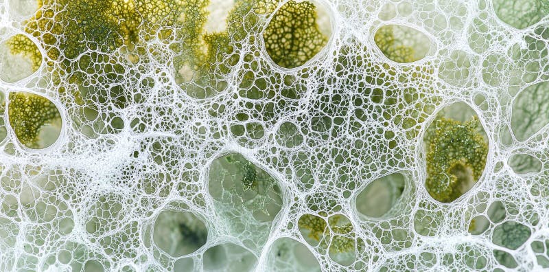 An Abstract Organic Structure with Holes and Textures in Green and ...