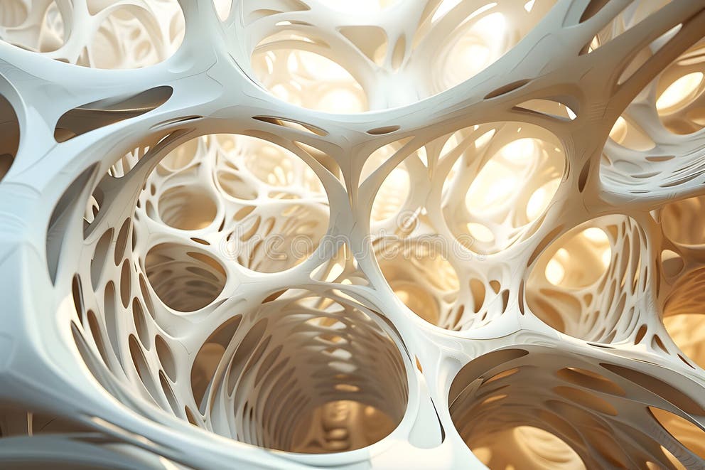 Abstract Organic Structure with Interconnected Forms and Soft Lighting ...