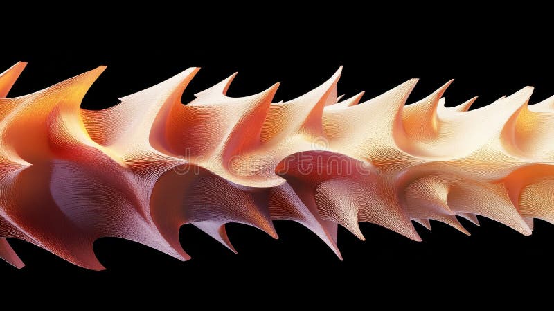 Abstract Organic Structure with Sharp Prongs and Fluid Wave-like ...