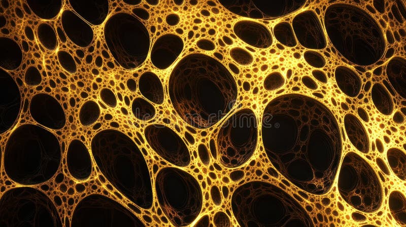 Abstract Organic Structure with Yellow and Black Circular Patterns ...
