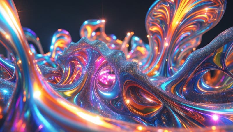 Abstract Organic Structures Featuring Stunning Light Reflections and ...
