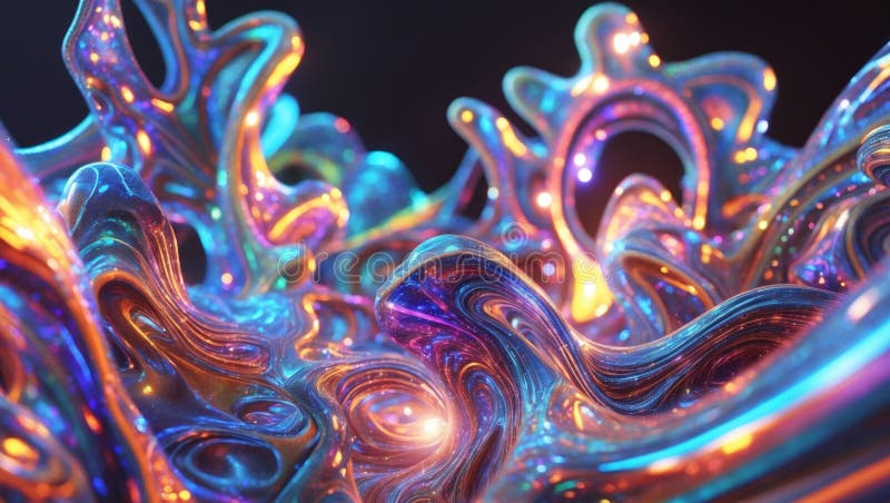 Abstract Organic Structures Featuring Stunning Light Reflections and ...