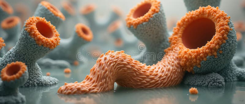 Abstract Organic Structures with Orange and Blue Textures Stock ...