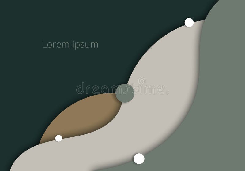 Abstract Organic Wave Curved Shape with Circles Elements on Green ...