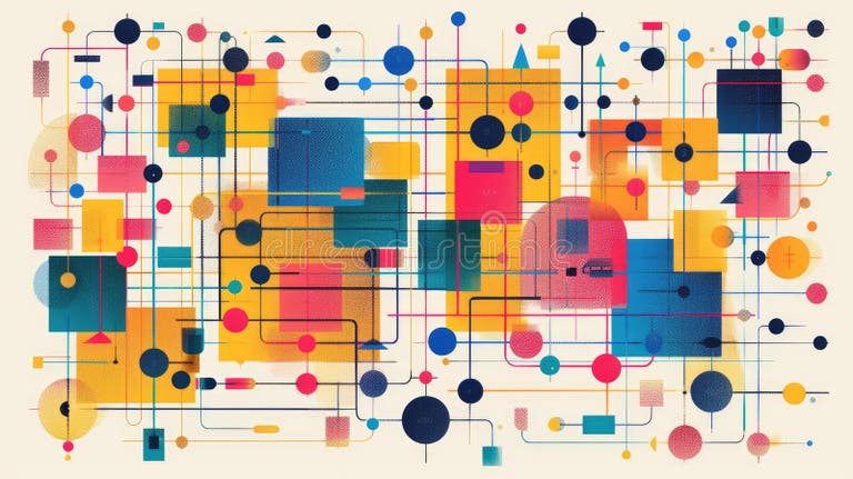 Abstract Organizational Chart Stock Illustration - Illustration of blue ...