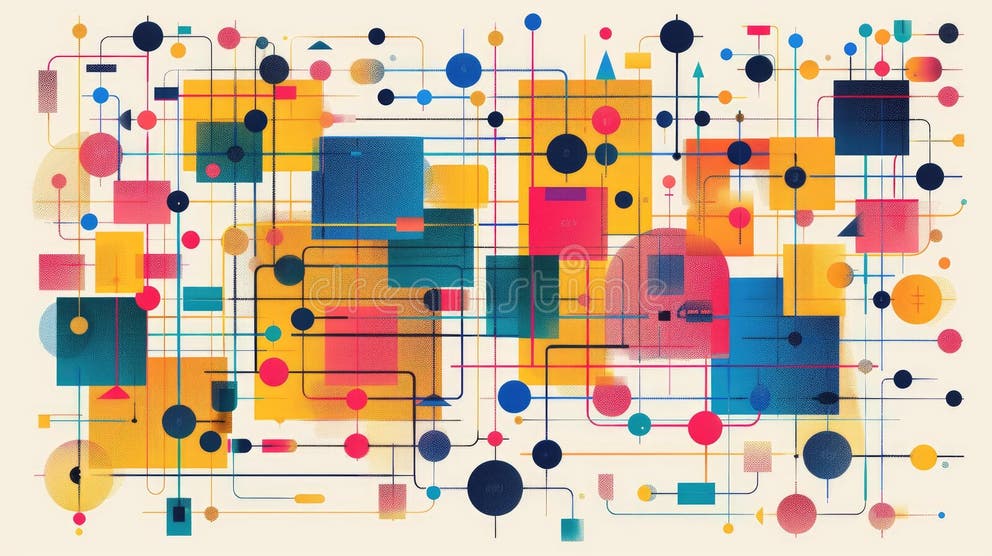 Abstract Organizational Chart Stock Illustration - Illustration of blue ...