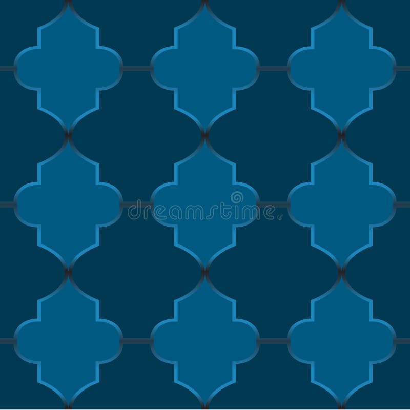 Vector Seamless Oriental Morrocan Blue Pattern with the Shiny Effect ...