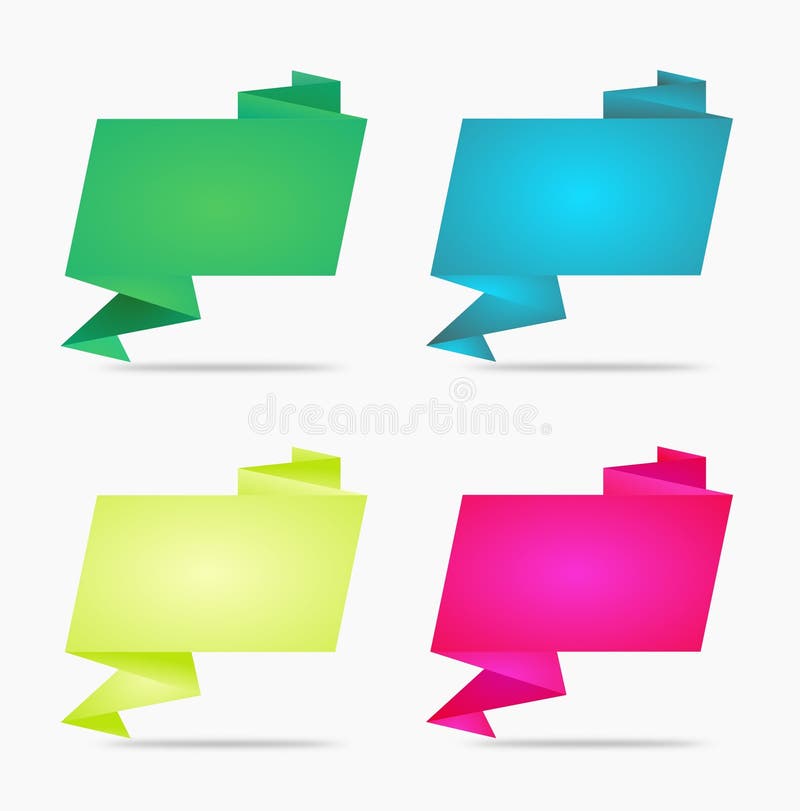 Abstract Origami Speech Bubble Stock Illustration - Illustration of ...
