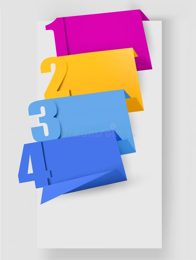 Abstract Origami Speech Bubble with Numbers. Stock Vector ...