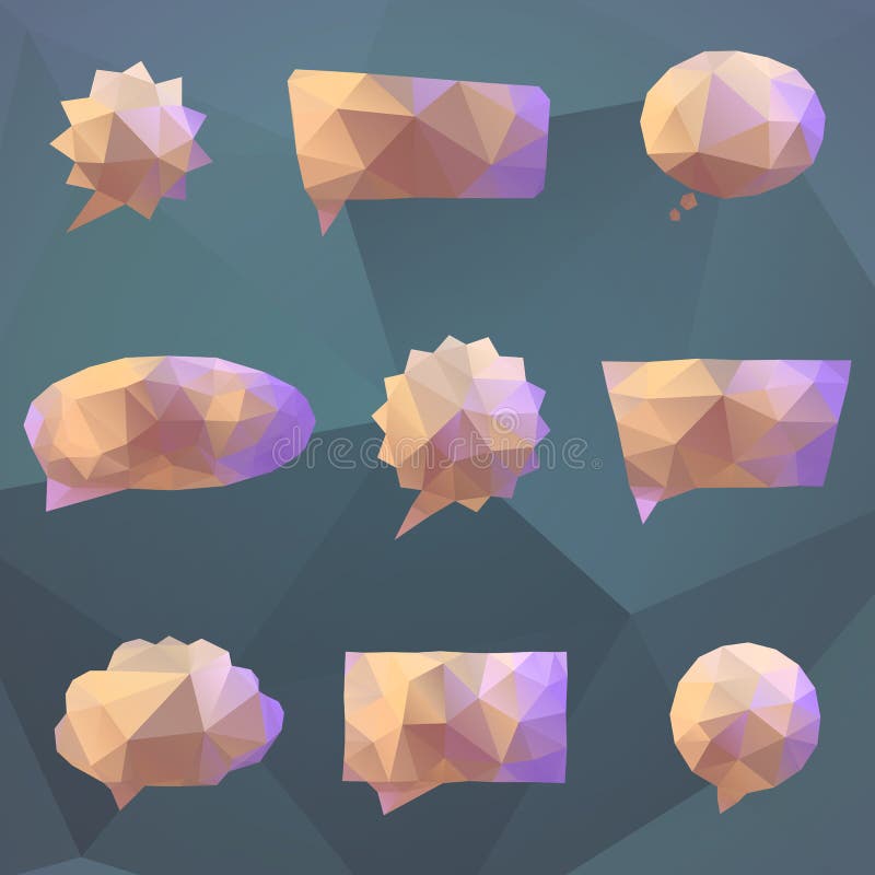 Abstract Origami Speech Bubble Stock Illustration - Illustration of ...