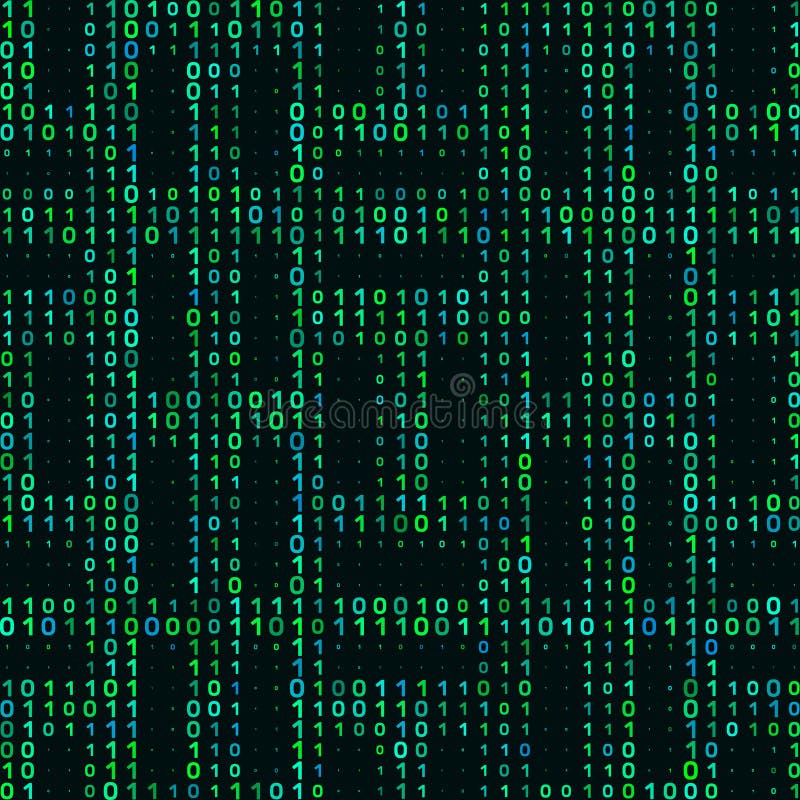 Abstract Ornament of Binary Codes. Halftone Style. Vector Illustration. Stock Vector ...