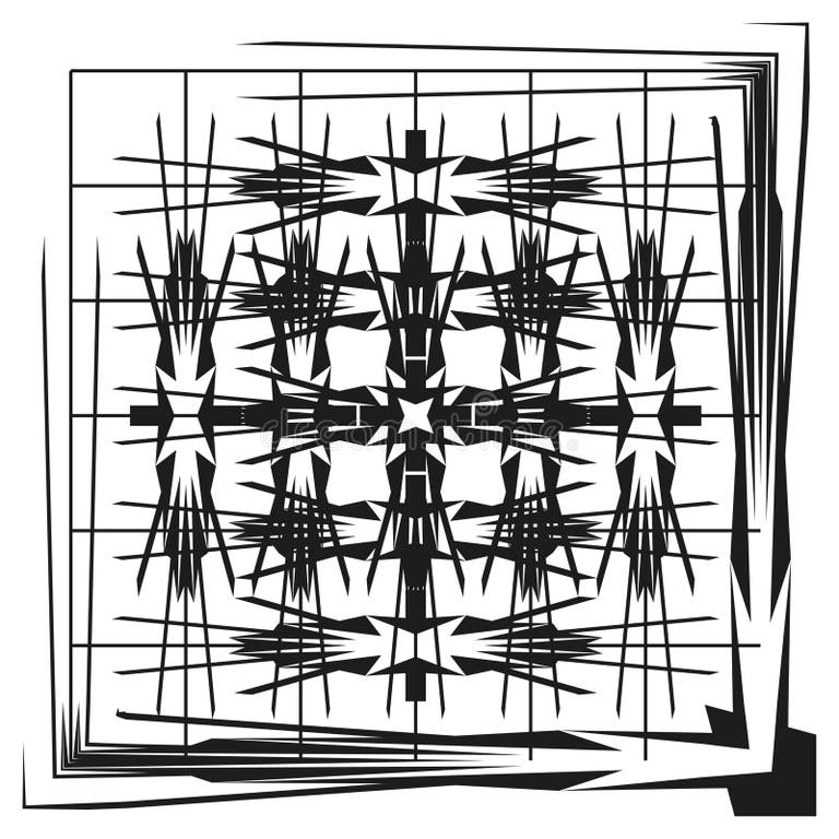 Abstract Ornament Pattern. Geometric Rectangle Frame. Intricate Linear ...