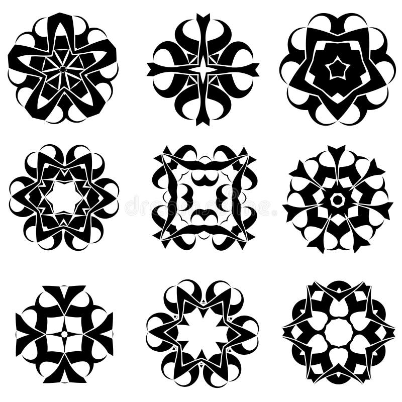 Abstract ornament set stock vector. Illustration of charcoal - 72598097