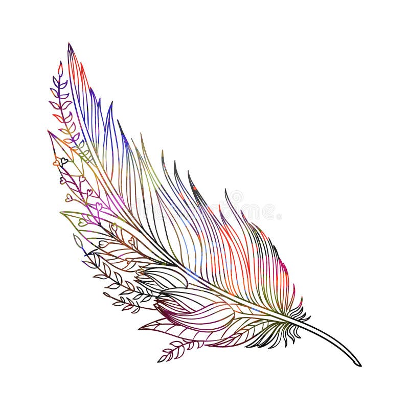 Abstract Ornamental Feather Stock Illustration - Illustration of ethnic ...