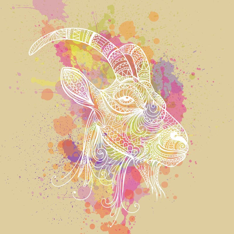 Abstract Ornamental Goat stock illustration. Illustration of oriental ...
