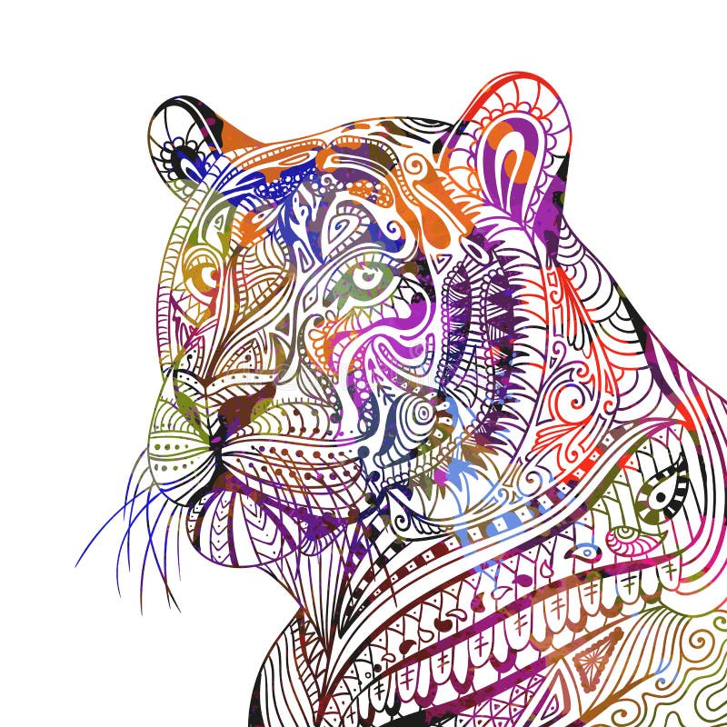 Abstract Ornamental Tiger stock illustration. Illustration of ...