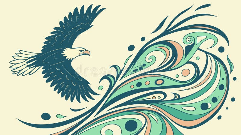Abstract Ornate Eagle Illustration, Bird, Power, Design, Vector Design ...