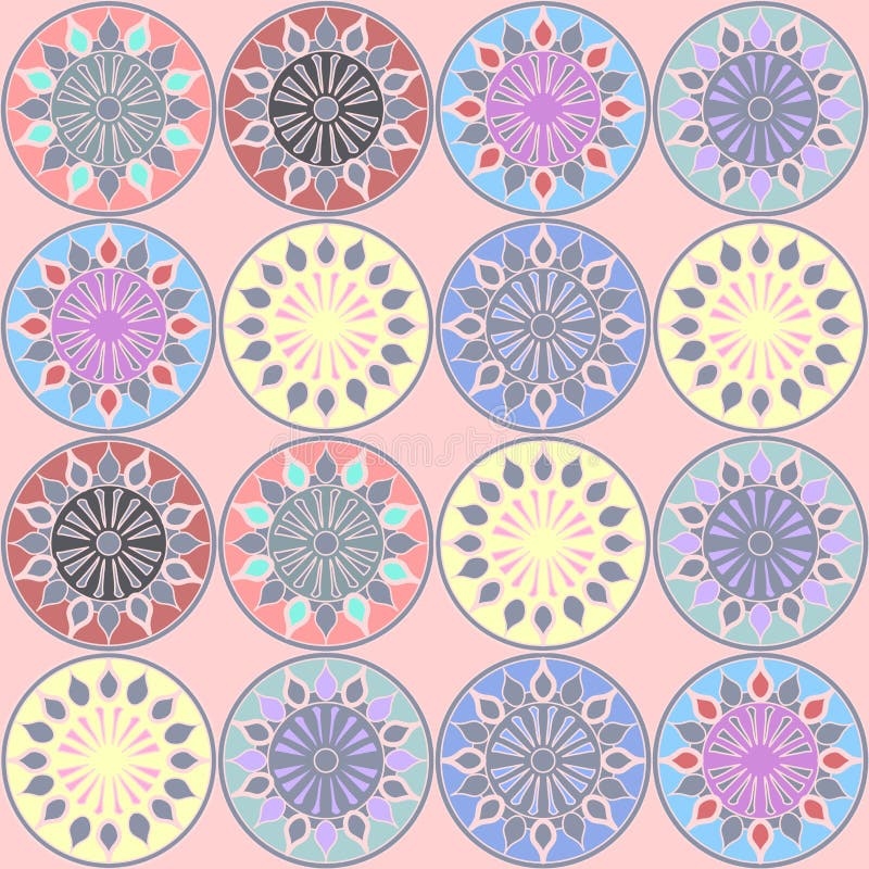 Abstract, Ornate Geometric Shapes Repeat Pattern in Pastel Colors Stock ...
