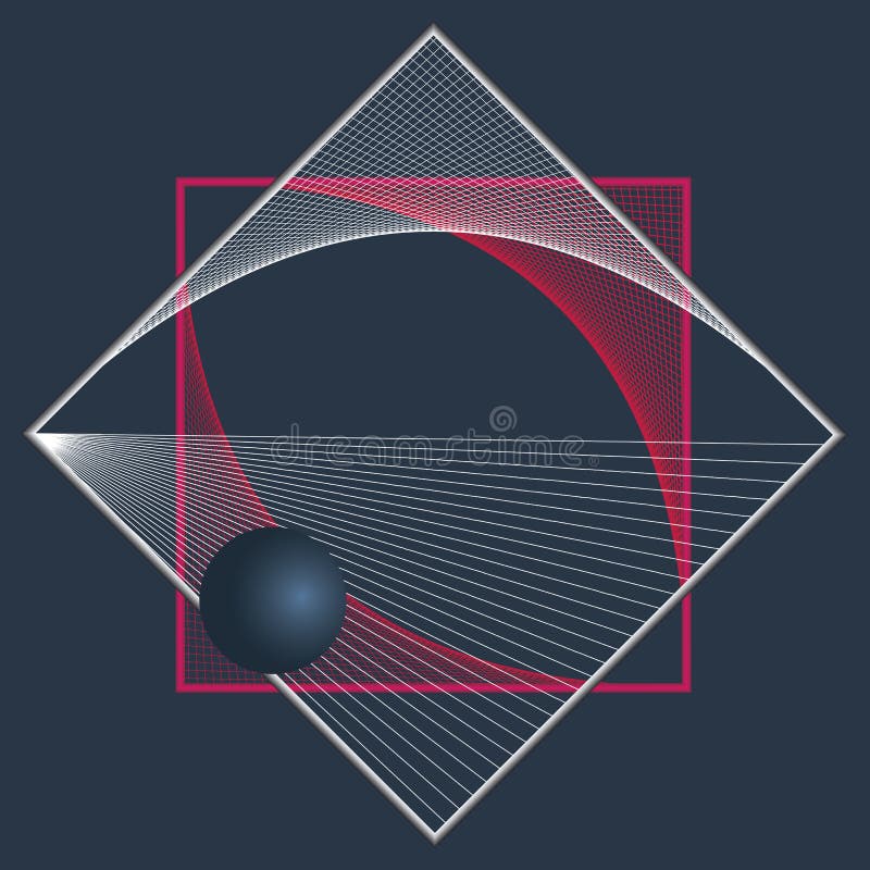 Abstract Ornate Pattern. Design Element with Rectangle Frames and Nets ...