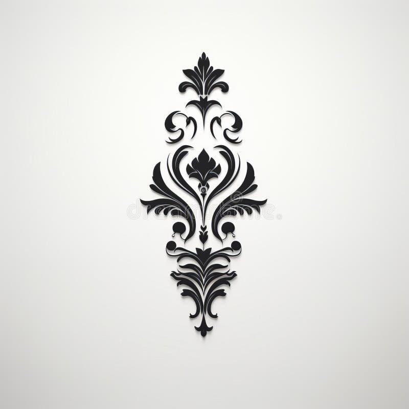 Luxury Black Ornate Design on White Background Stock Illustration ...