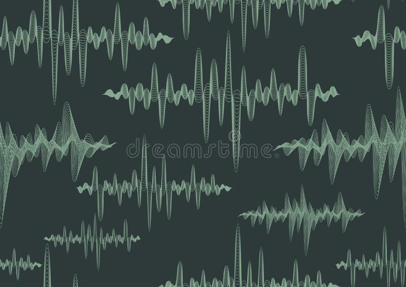 Abstract Ornate Sound Waves Seamless Pattern. Stock Vector ...