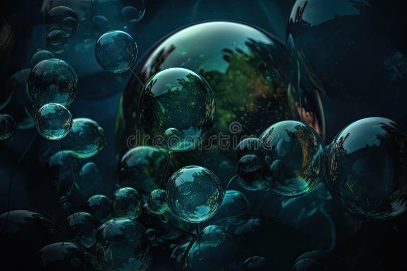 Abstract and Otherworldly Image of Translucent Plastic Bubbles in ...